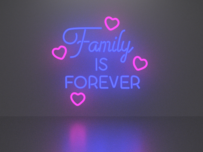 Second Life Marketplace Family Is Forever Neon Sign Full Permission